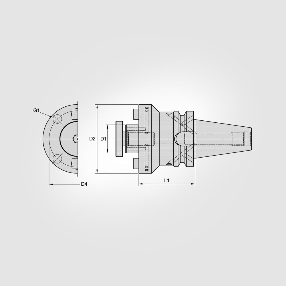 BT40 Shell Mill Adapters with Through Coolant