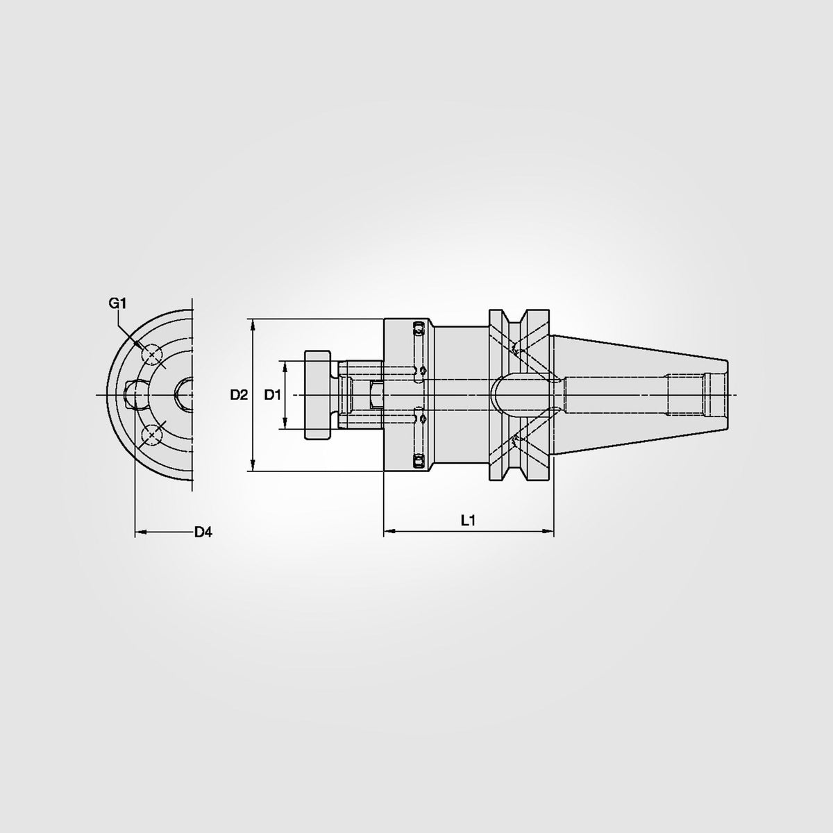 BT50 Shell Mill Adapters with Through Coolant